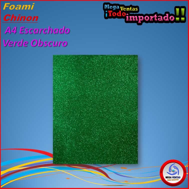 FOAMI ESCARCHADO A4 (10U.) VERDE OBSCURO (GEVA004)