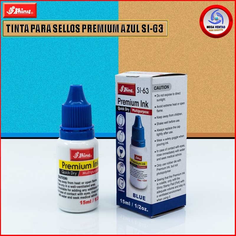 🟣 TINTA SELLOS SHINY AZUL SI-63 - Megaventas MCM 🟣