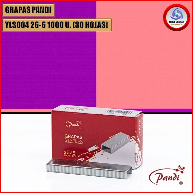 GRAPAS PANDI YLS004 NUMERO 26/6 1,000 UNIDADES 30 HOJAS - Megaventas MCM