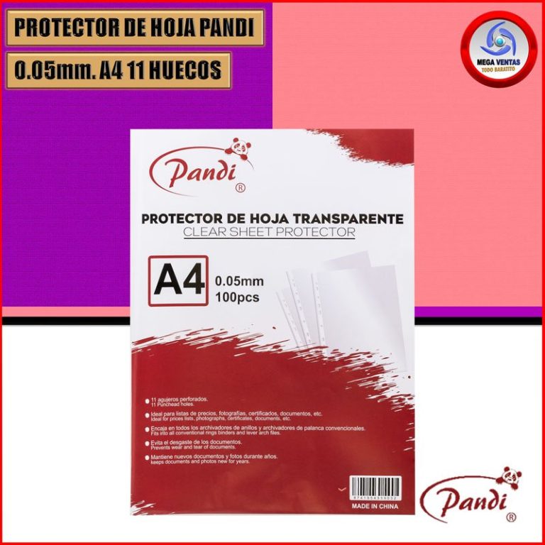 PROTECTOR DE HOJAS PANDI A4 (0.05mm.) - Megaventas MCM