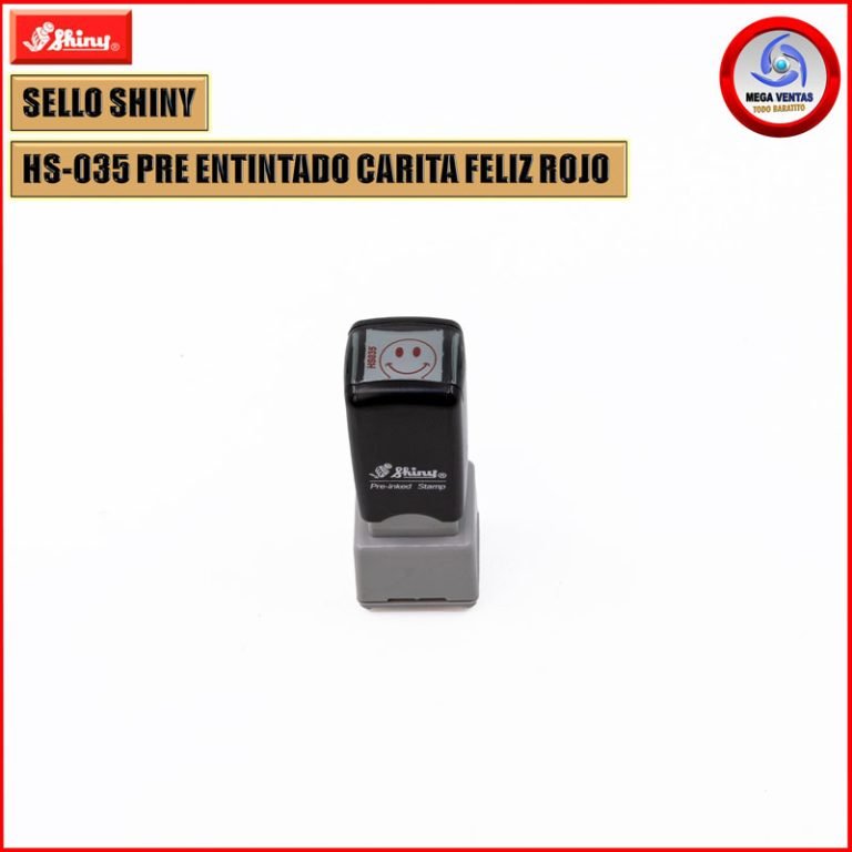 SELLO SHINY HS-035 PRE ENTINTADO ROJO CARITA FELIZ - Megaventas MCM