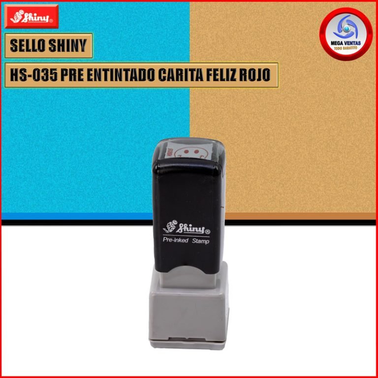 SELLO SHINY HS-035 PRE ENTINTADO ROJO CARITA FELIZ - Megaventas MCM