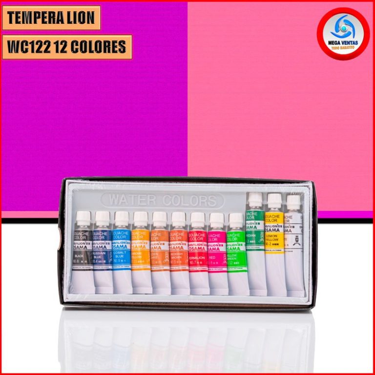 TEMPERA LION WC12/2 12 COLORES - Megaventas MCM