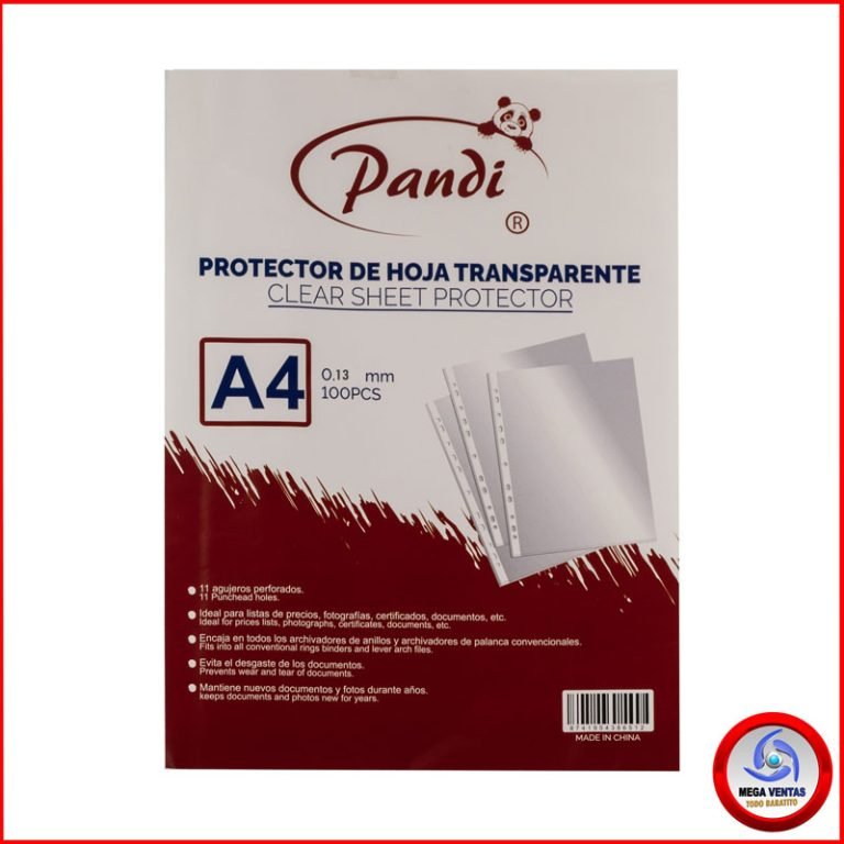PROTECTOR DE HOJAS PANDI MICA 11 HUECOS A4 0.13mm - Megaventas MCM