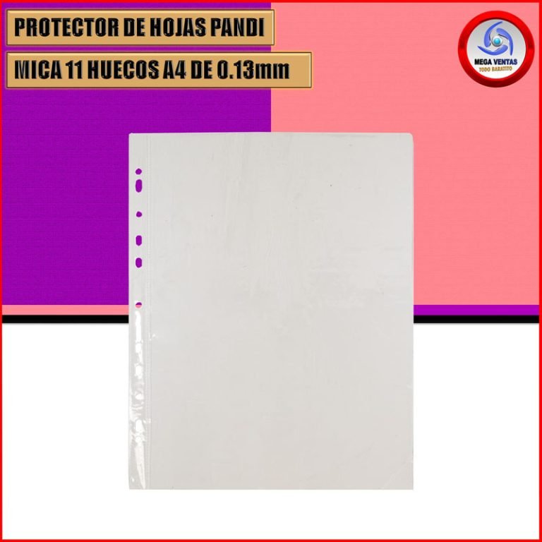 PROTECTOR DE HOJAS PANDI MICA 11 HUECOS A4 0.13mm - Megaventas MCM